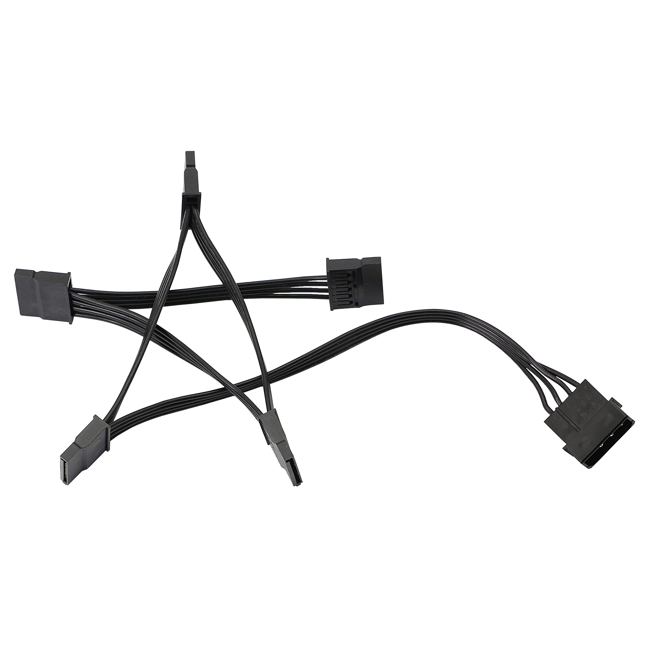 GELRHONR IDE to SATA Power Splitter Cable,LP4 4Pin IDE to 5 x15 Pin SATA Power Conversion Line Extension Y-Cable for Hard Disk