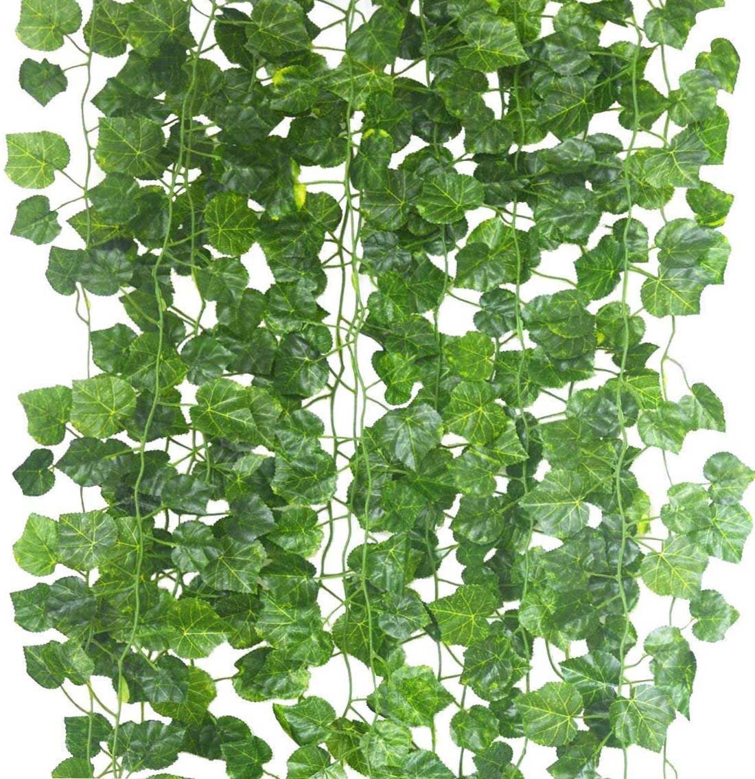 90 Inches-12 Pcs Artificial Grape Leaves Vines, Fake Ivy Leaves Plants Vine, Hanging Wedding Garland, Foliage Flowers Home Kitchen Garden Office Decor, Artificial Plant for Decoration
