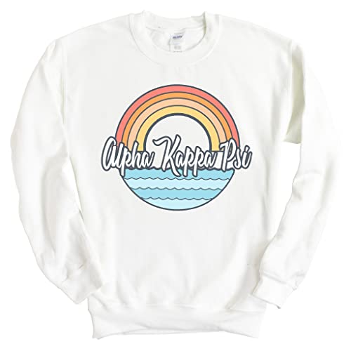 Alpha Kappa Psi Seas the Day Sweatshirt - Fraternity Crewneck Sweatshirt White