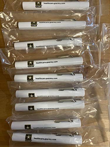 Generic (Pack of 10) U.S. Army Disposable Diagnostic Penlight Medical Nurse Penlight - Batteries Included (White)
