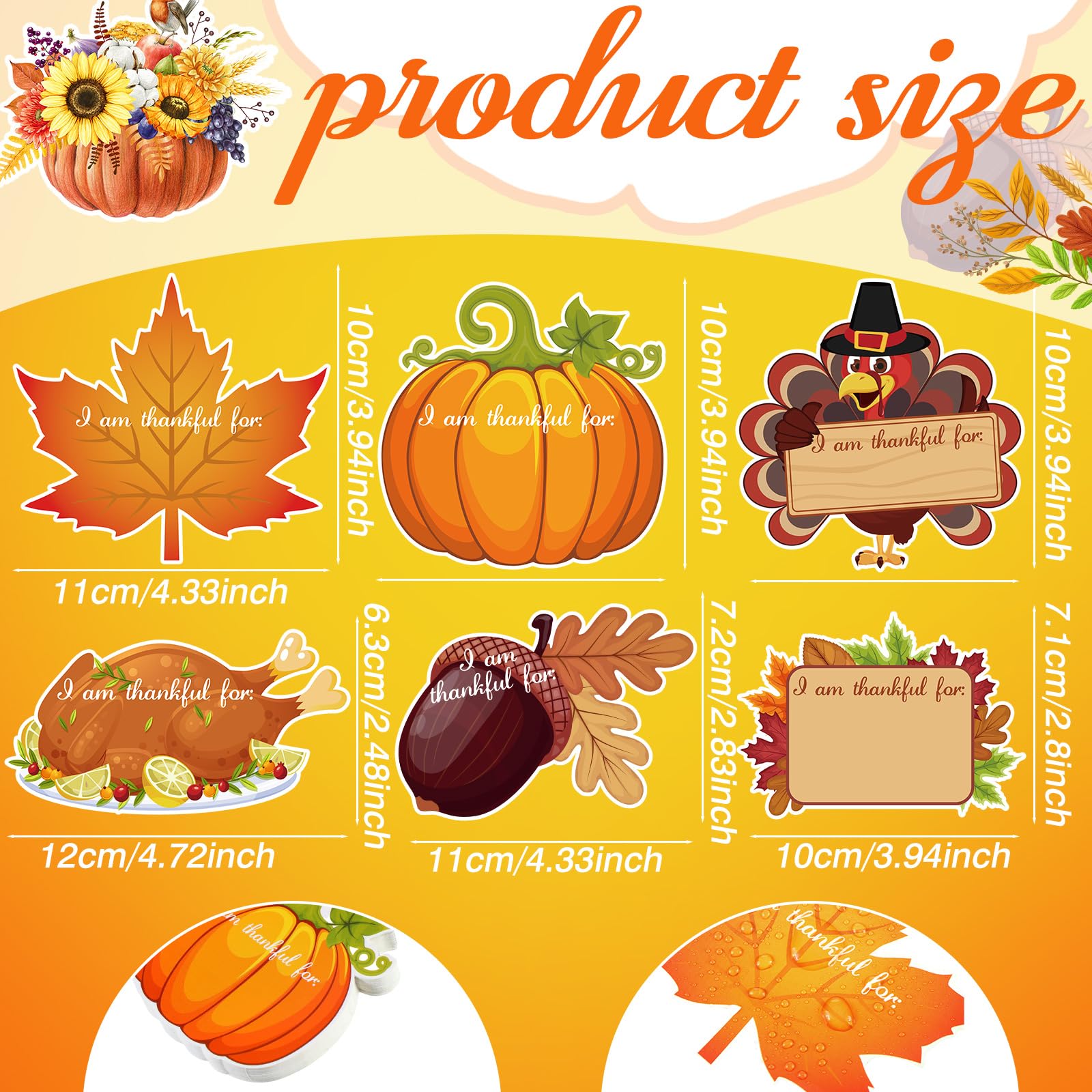 200 Pcs Thanksgiving Plate Decor Thankful Table Place Cards Maple Leaf Turkey Pumpkin Thanksgiving Place Cutouts Thanksgiving Decor for Table Plate Setting Fall Home Party Name Cards Decor