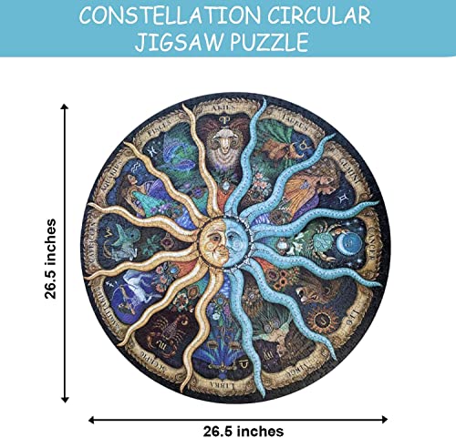 Round Jigsaw Puzzle Educational Game Large 26 Inch 1000 Pieces (Constellation)