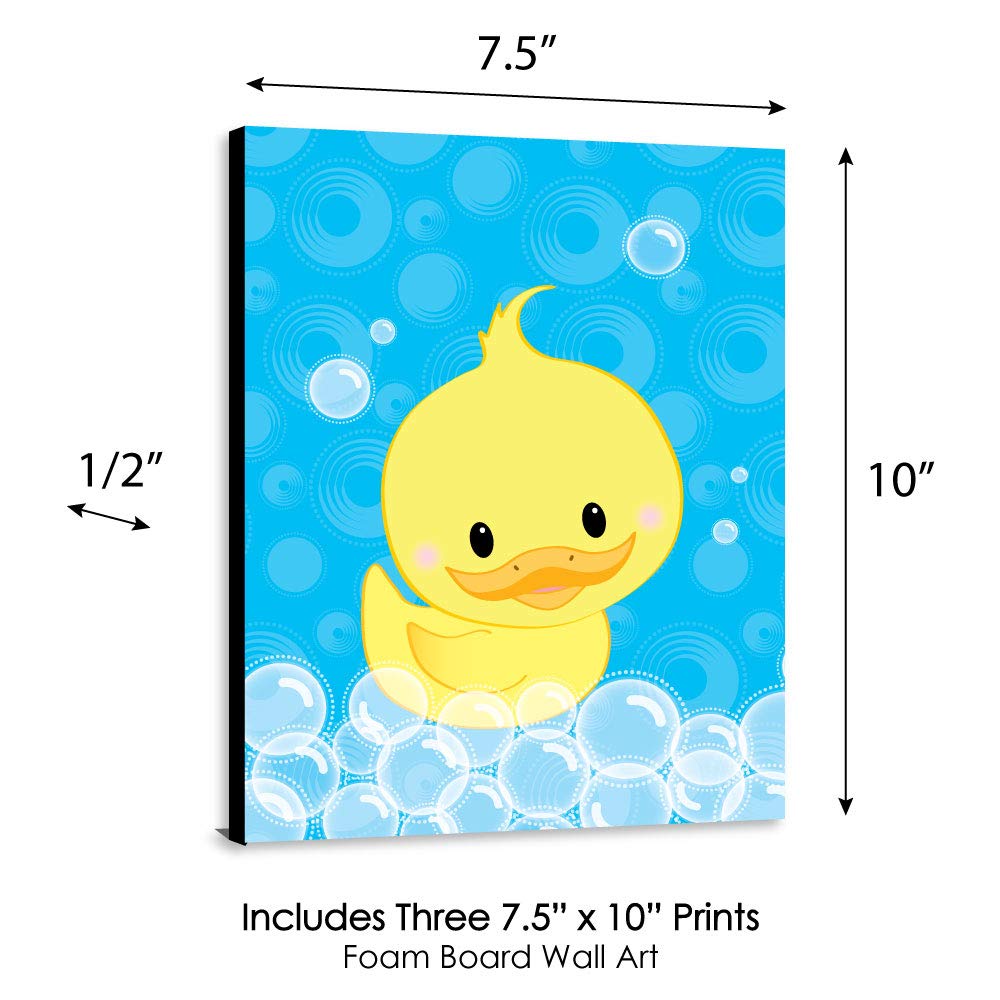 Big Dot of Happiness Ducky Duck - Rubber Ducky Nursery Wall Art and Kids Room Decorations - Gift Ideas - 7.5 x 10 inches - Set of 3 Prints