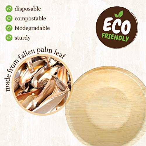 brheez Palm Leaf Bowls 4 Inch - 25 Pack - Eco Friendly, Compostable & Biodegradable β Elegant Bamboo Look Disposable Bowls are Heavy Duty and More Environmentally Friendly than Paper Bowls