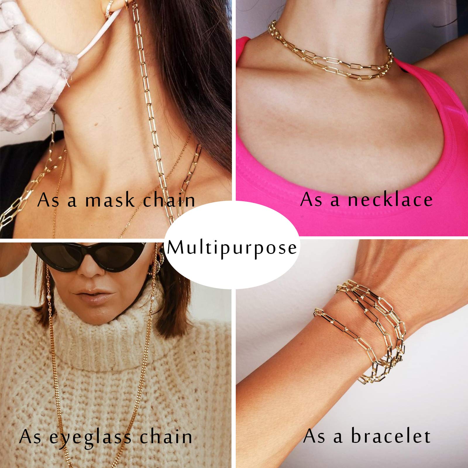 17 MILE 6 PCS Glasses/Eyeglass Chain for Women Gold/Silver