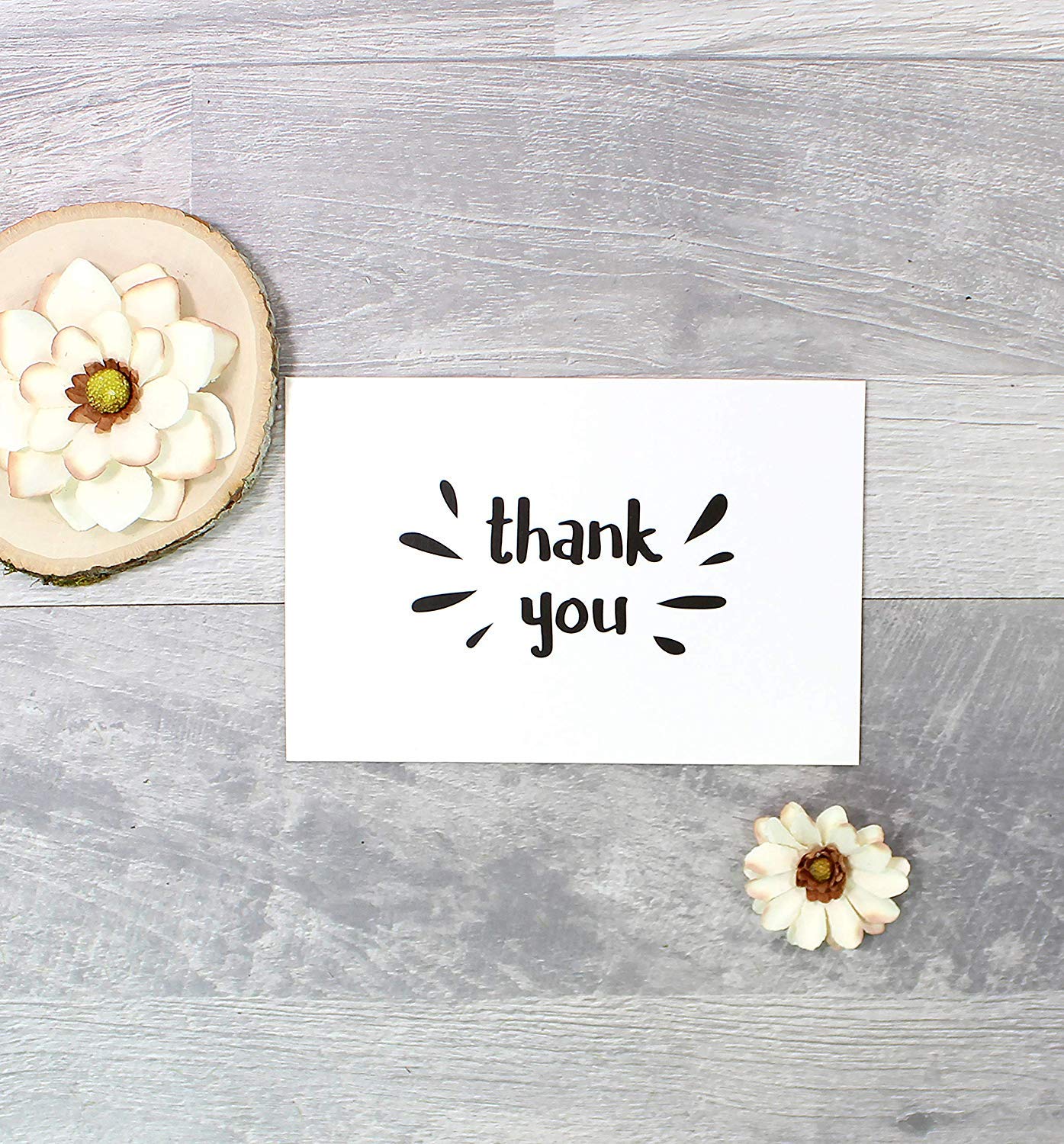 Cavepop 36 Pack Card Box Assorted Thank You Cards with Envelopes, Black and White Handwritten Blank Cards for a Greeting, Notes, Gifts with Envelopes for Wedding, Baby and Bridal Shower