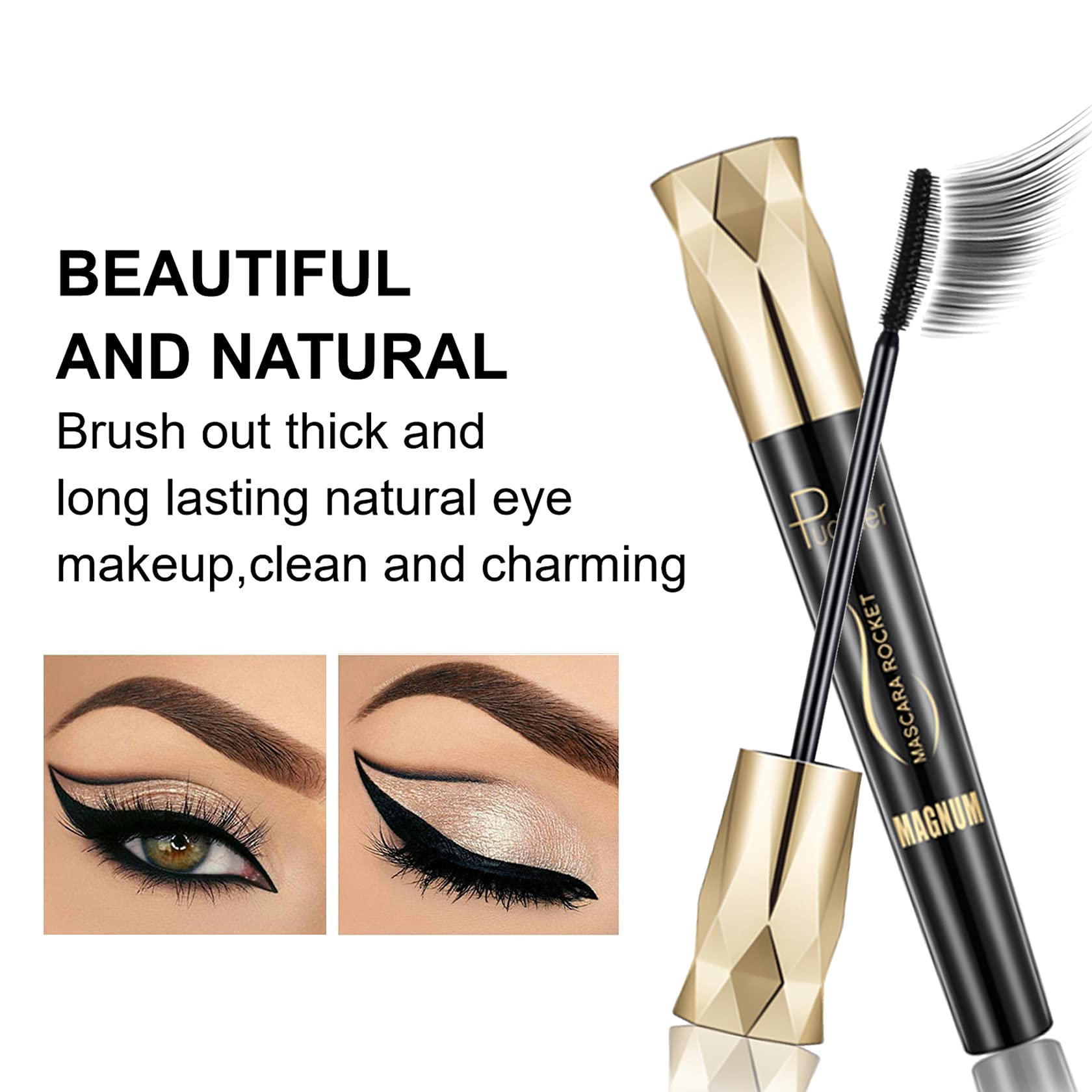 Mascara Black Volume and Length 4D Silk Fiber Lash Mascara Waterproof Mascara Voluminous Eyelashes,Dramatic Extension,Long Lasting Fiber Mascara Liquid Lash Extensions Mascara