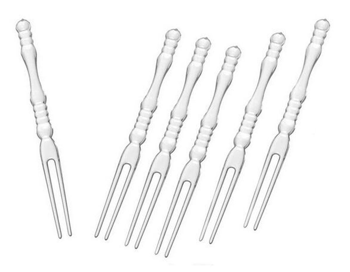 1Pack(300pcs) Disposable Plastic Fruit Forks, Forks Bistro Cocktail Forks Tasting Appetizer Forks Set Mini Cake Forks (Fruit-Fork) (plastic)