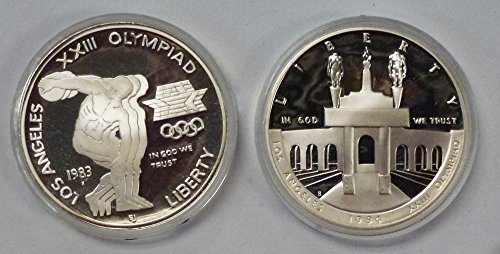 1983 S Olympics 2 Coins Silver 83-84 Proof OGP