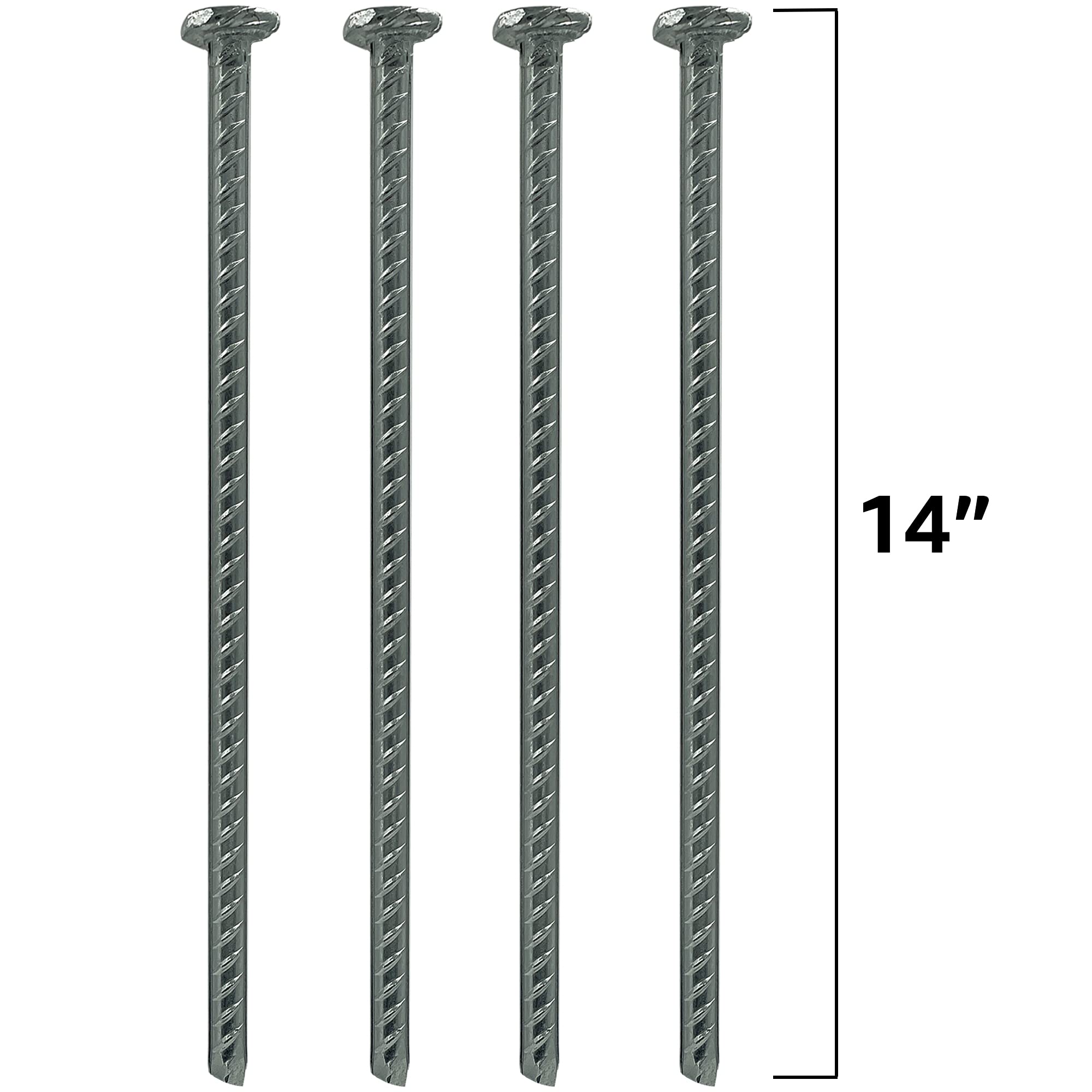 Electriduct 14" Rebar Spikes 1/2" Diameter (Pack of 16) Anchor Kit Galvanized Steel - Asphalt Mounting Hardware for Parking Curbs, Speed Bumps, Wheelchair Ramps, Cable Protectors, Cord Covers