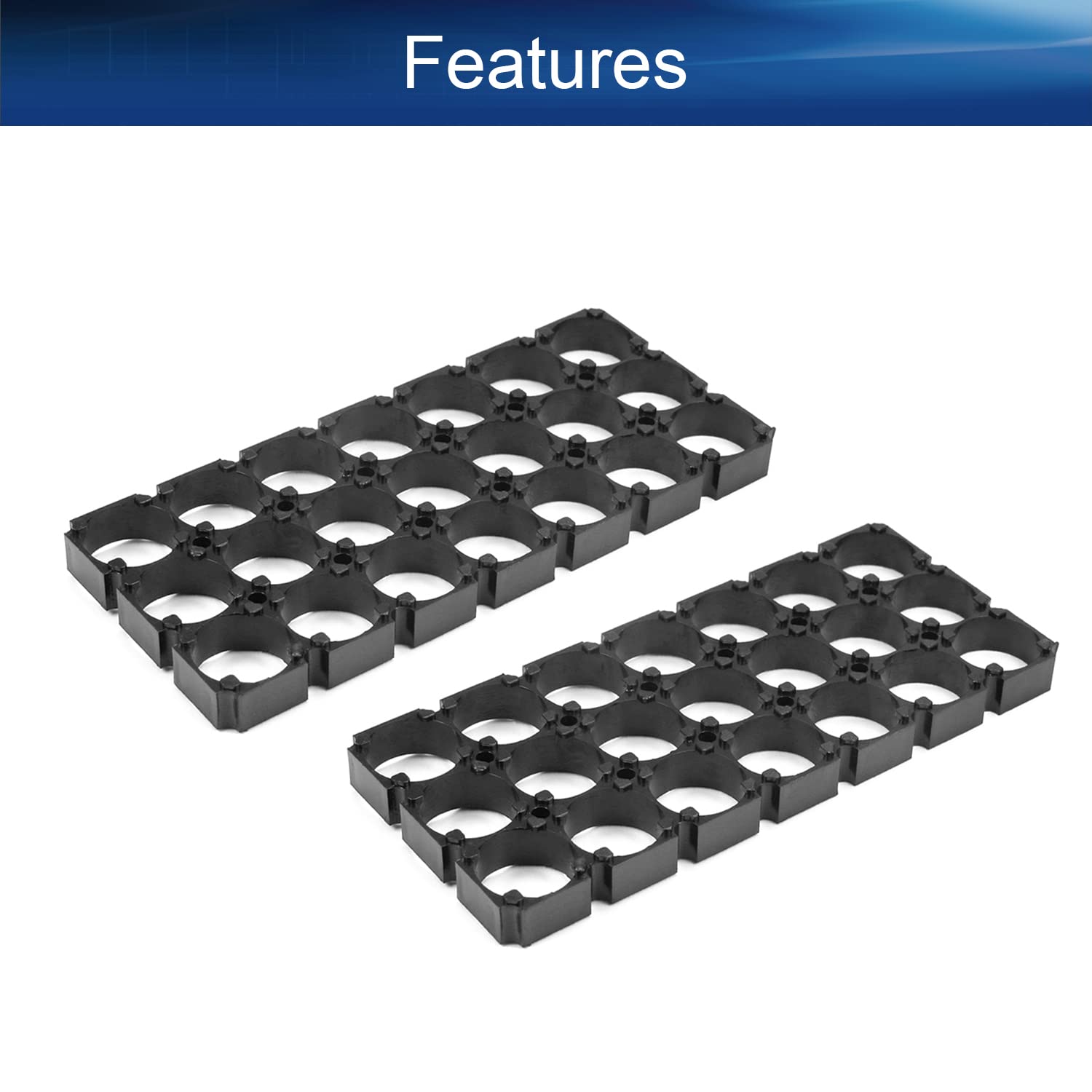 Heyiarbeit 20Pcs 3x7 Cell Spacer 18650 Lithium Battery Plastic Holder Bracket for DIY Battery Pack 18.5mm Hole Dia