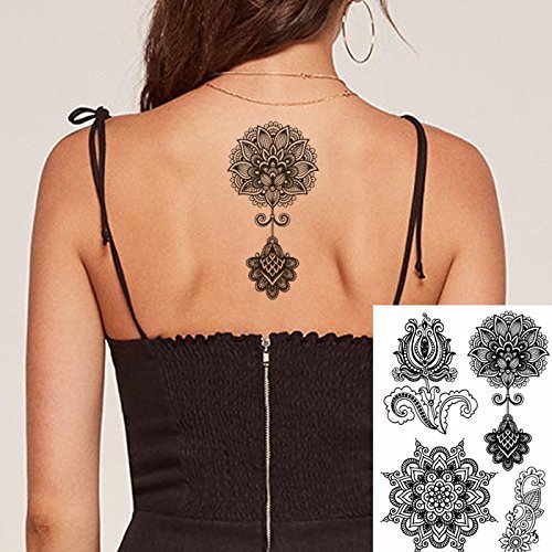 8 Sheets Temporary Tattoo Stickers Lace Sexy Body Waterproof Tattoo stickers Women Wedding Party