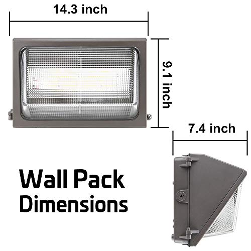 Konlite 100W LED Wall Pack Light 14500LM 145LM/W 5000K Daylight Dust to Dawn 0-10V Dimmable - ETL - 500W Equal
