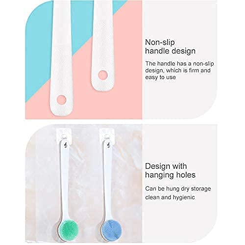 V-TOP 6 Pack Toothbrush Covers + Silcone Back Brush with Long Handle (Blue)