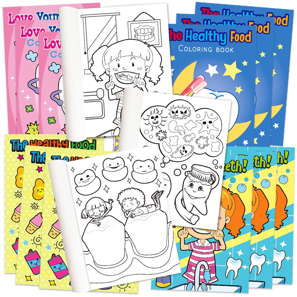 ArtCreativity 20 Packs, 5" x 7" Dental Coloring Books for Kids, Small Teeth Color Booklets, 6 Pages Dental Education for Kids, Birthday Party Supplies, Art Gifts for Boys and Girls Kid Age 3+