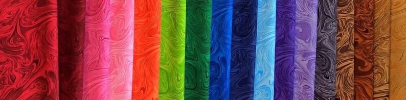 17 Pieces Fabric Cute, Beautiful 2.5 inch Rainbow Swirl Jelly Roll, Cute 100% Cotton Fabric Quilting Strips 2.5"
