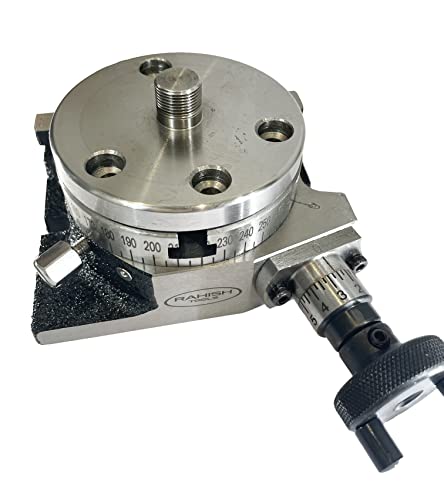 3" inches (75mm) 4 slots Horizontal and Vertical (H/V) Rotary Table with 65mm 3 Jaws Self Centering Chuck with Back Plate and T-nuts for Milling Engineering Tools