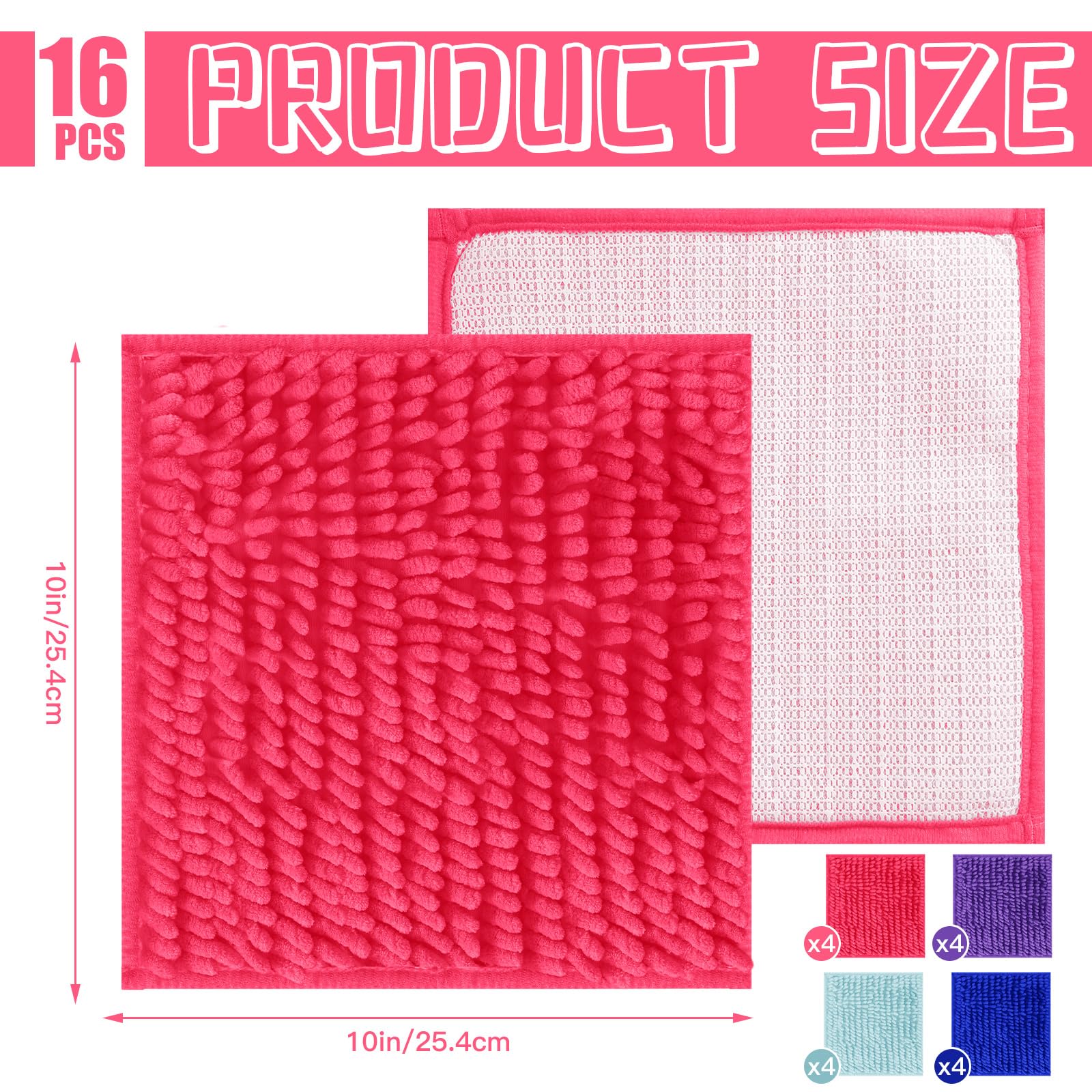 16 Pcs School Locker Bulk Carpet Locker Rug Locker Organizer School Locker Bulk 10 x 10 Square Locker for School Locker Class Accessories (Pink,Cyan,Dark Blue,Purple)