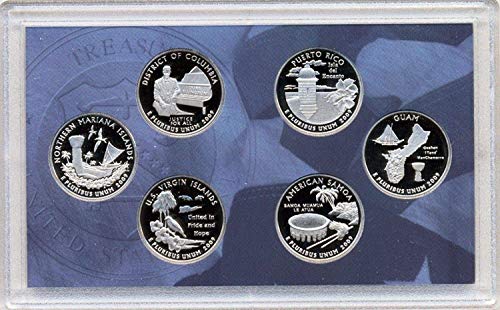 2009 S District of Columbia and 5 US Territories Quarters Proof Set - 6 coins - Quarter US Mint GEM Proof No Box or COA
