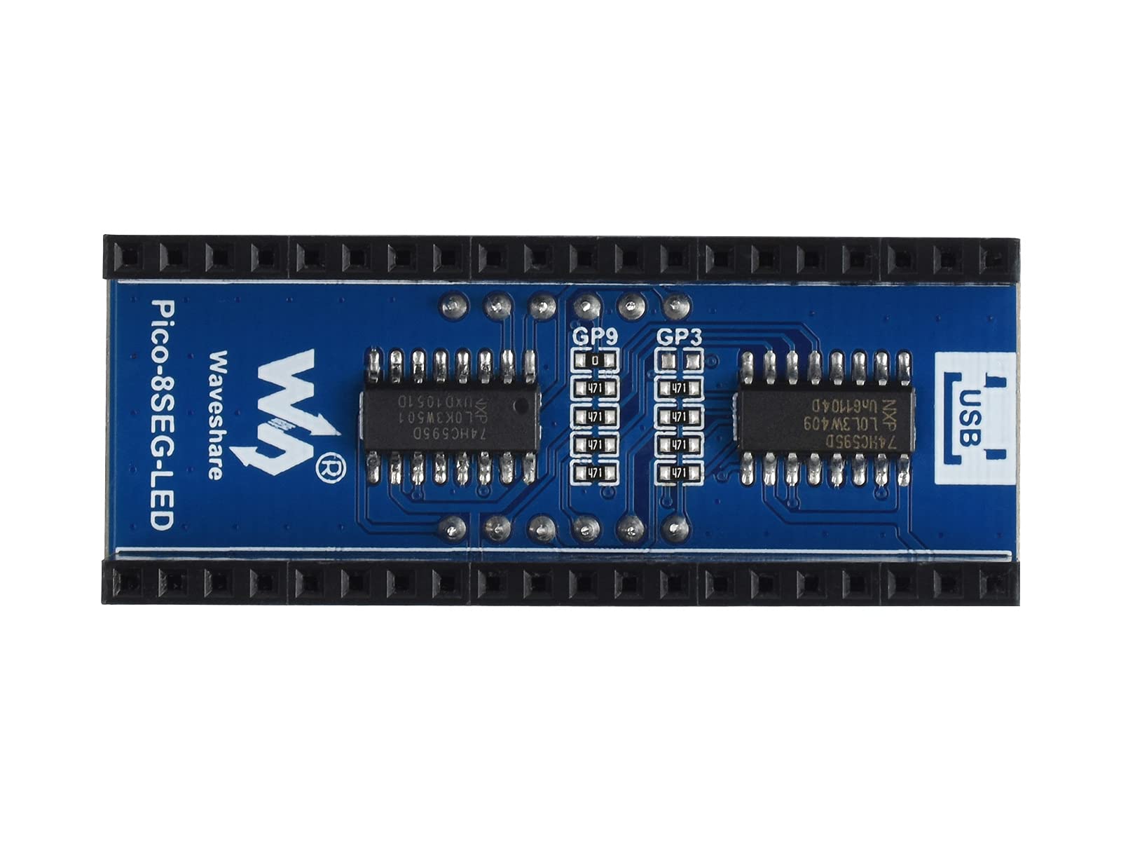waveshare 4-Digit 8-Segment Display Module for Raspberry Pi Pico Embedded 74HC595 Driver SPI-Compatible Comes with Raspberry Pi Pico C/C++ and MicroPython Demo