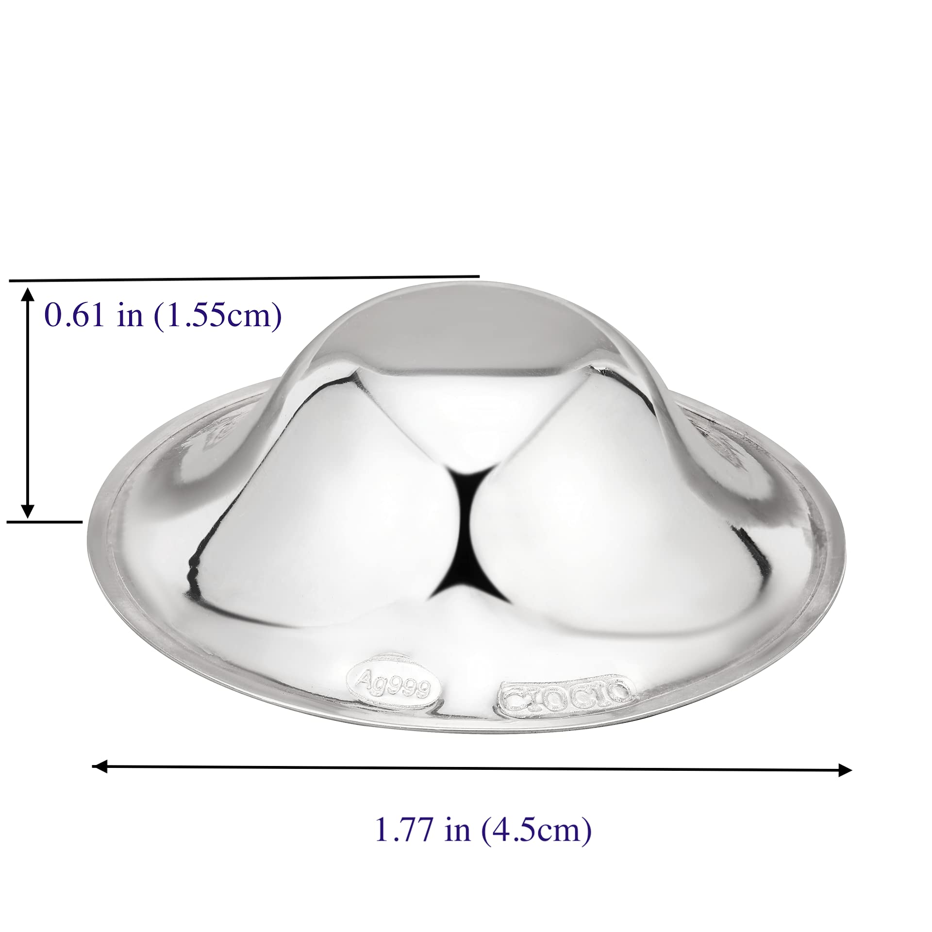 Silver Nipple Covers Breastfeeding - Silver Nursing Cups - Nipple Shields for Nursing Newborn - Breastfeeding Essentials - Soothe Cracked Nipples - The Original Silver Nursing Pads - 999‰ Fine Silver