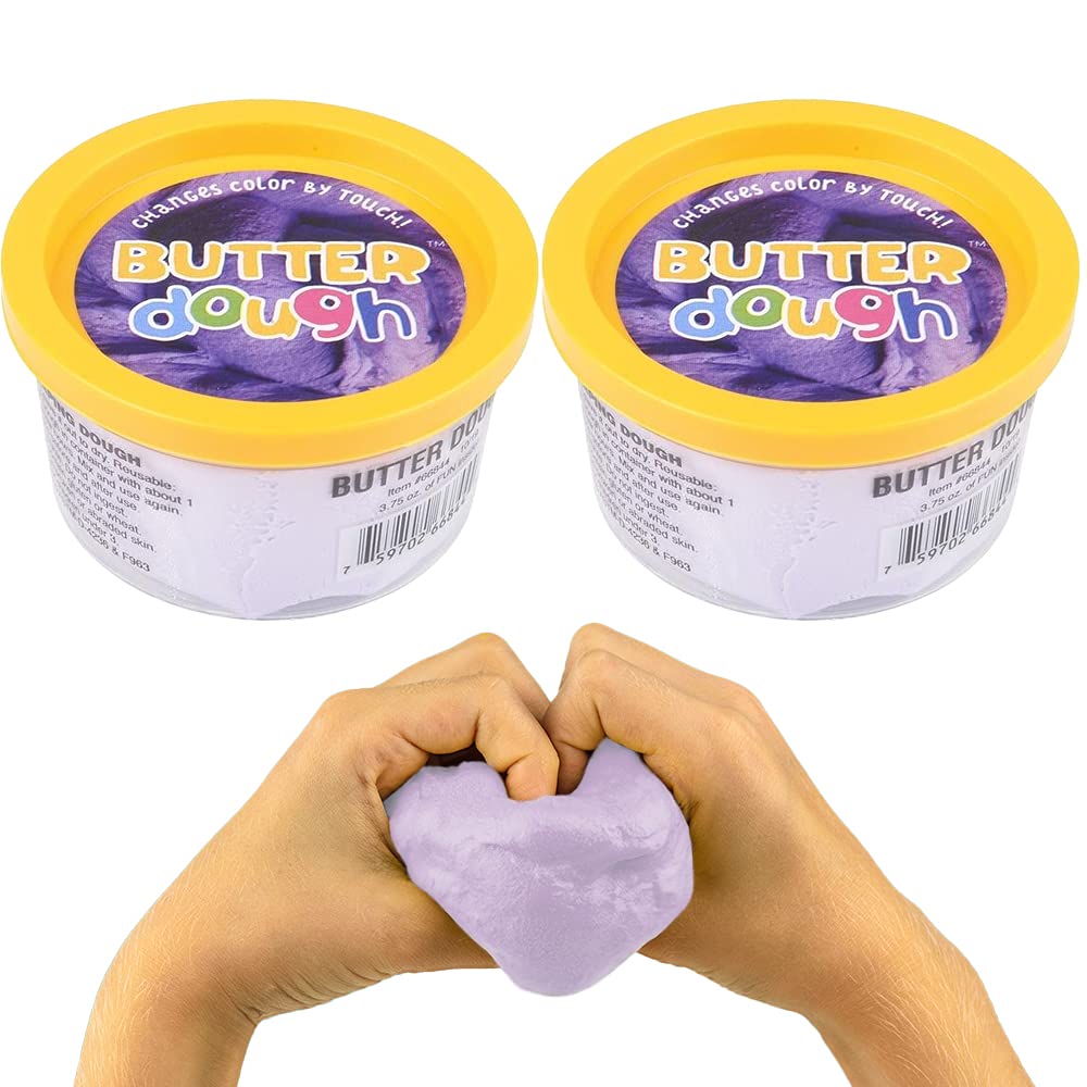 ArtCreativity Color Changing Butter Dough, Set of 2, Modeling Clay for Kids, Creative Toys for Children, Kids’ Art and Craft Supplies, Great Educational Toy, Playdough Set for Boys and Girls