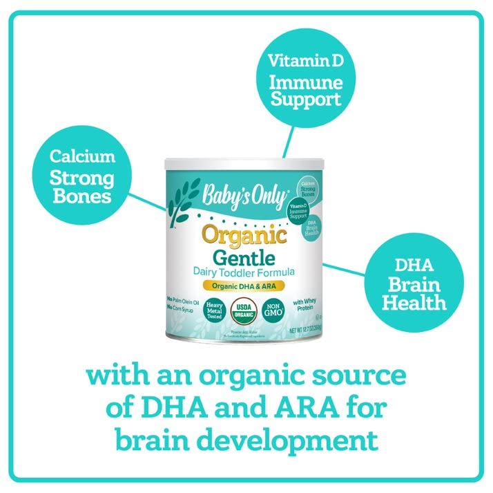 Baby's Only Organic Whey & Dairy Protein with DHA & ARA Gentle Toddler Formula, 12.7 Oz (Pack of 1) | Non-GMO | USDA Organic | Clean Label Project Verified | Tummy Gentle