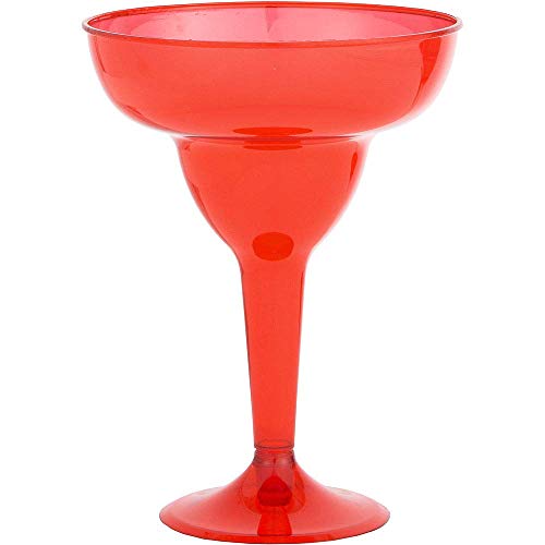 Amscan Fiesta Colors Margarita Plastic Glasses - 11 Oz. Pack of 20