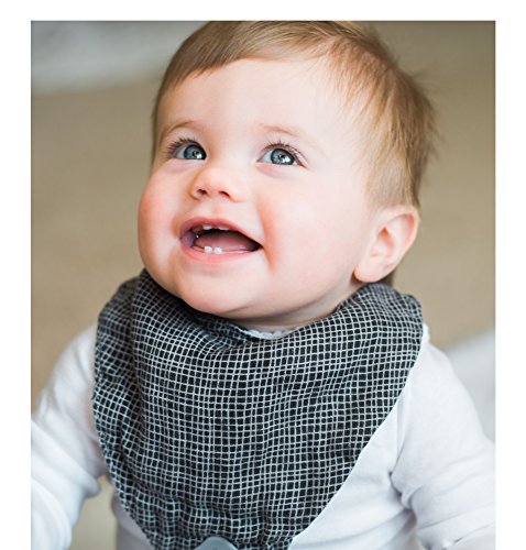 Baby Bibs - 3 Pc Muslin Bibs - Reversible 100% Natural Cotton Teething Bib - Baby Bibs For Girls And Boys, Baby Essentials
