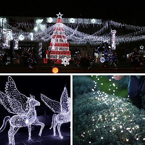 2 Pack Easter Day Outdoor Solar Lights, cshare 39.4FtSolar Pathway Lights, Waterproof 120 LED Solar Christmas Lights for Wedding Patio Yard Home Garden Party Pathway Decorations(Cool White)