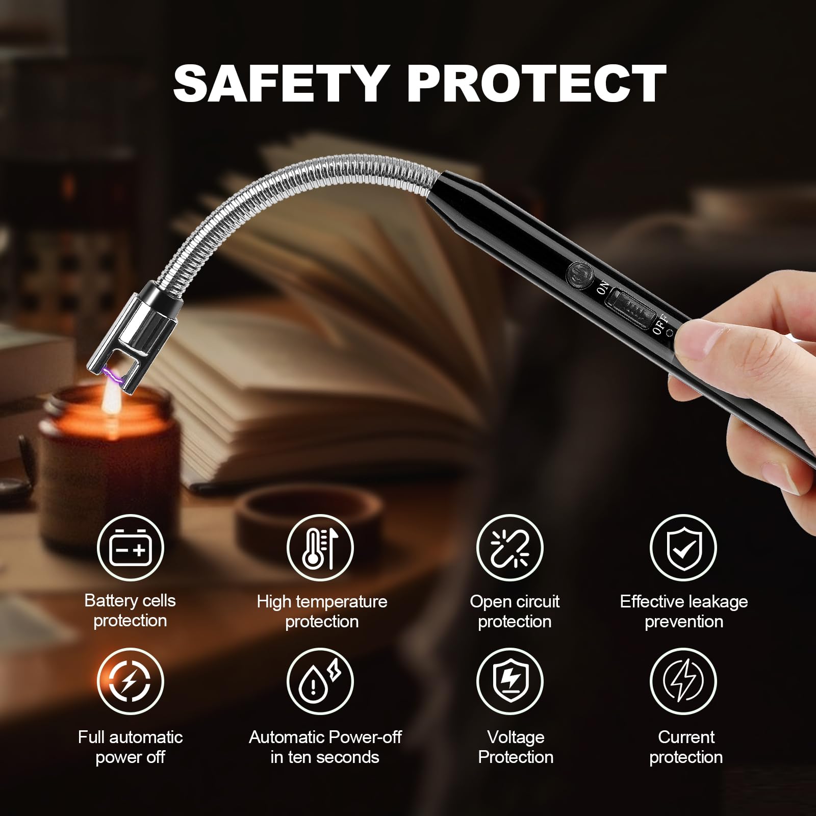2 Pack Electric Candle Lighter, Cool Rechargeable, Plasma,Arc, Grill,USB,Windproof, Flameless, with Flexible Neck Lighters. Ideal for Candles,BBQs,camping,kitchen,fireplace,Fireworks, etc.