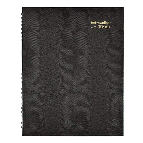Brownline 2021 CoilProTM Monthly Planner, 14 Months (Dec 2020 - Jan 2022), Hard Cover, Black, 11 x 8.5 inches (CB1262C.BLK-21)