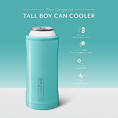 BrüMate Hopsulator Juggernaut Can Cooler Insulated for 24oz / 25oz Cans | Can Coozie Insulated Stainless Steel Drink Holder for Beer, Tea, and Energy Drinks (Aqua)