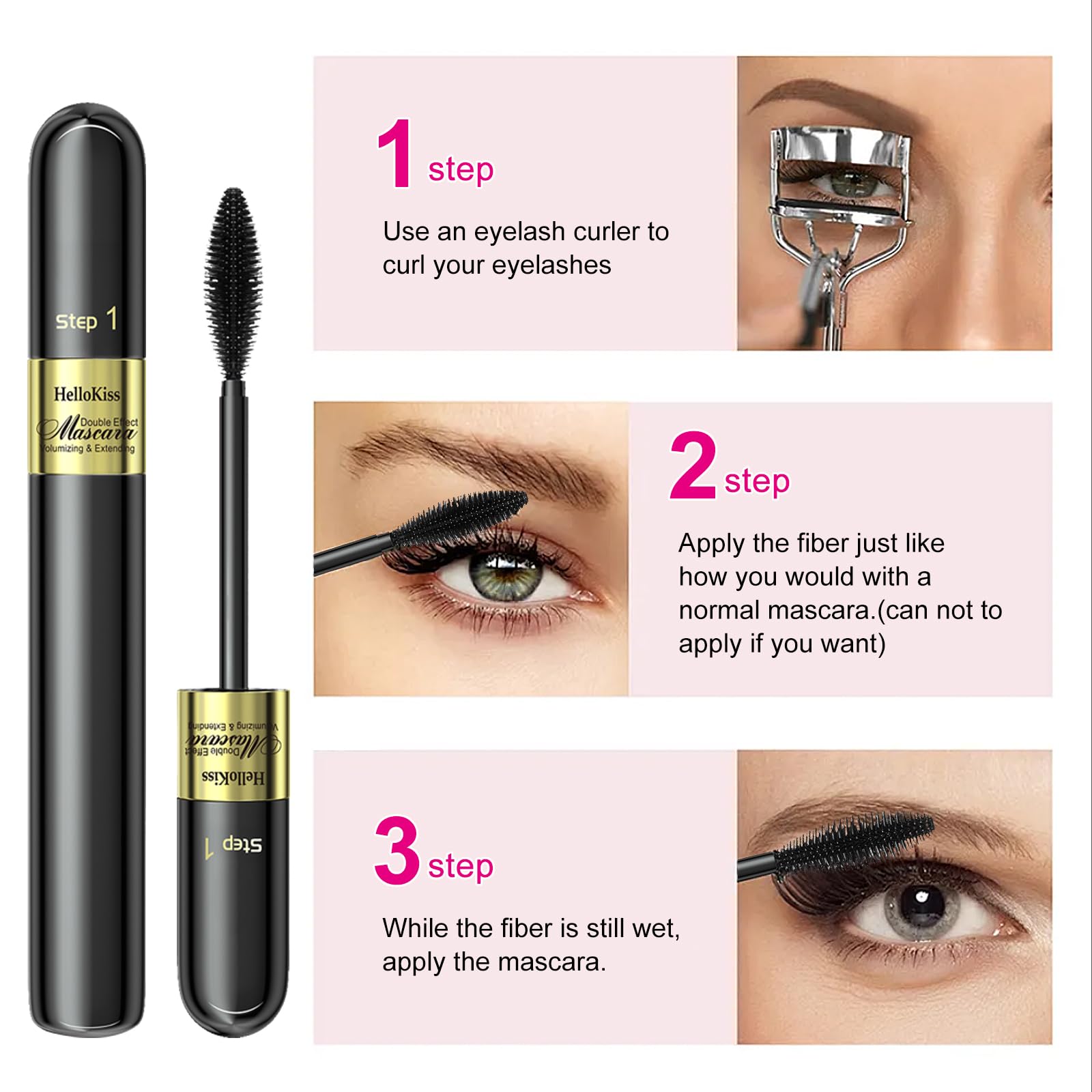 π ππππ€ Tubing Mascara Waterproof & Smudge-Proof - 2-1 Long-Lasting Mascara Black Volumizing and Lengthening for Eye Makeup, No Clumping, Curling Eyelashes, Telescopic Mascara Vegan & Cruelty Free