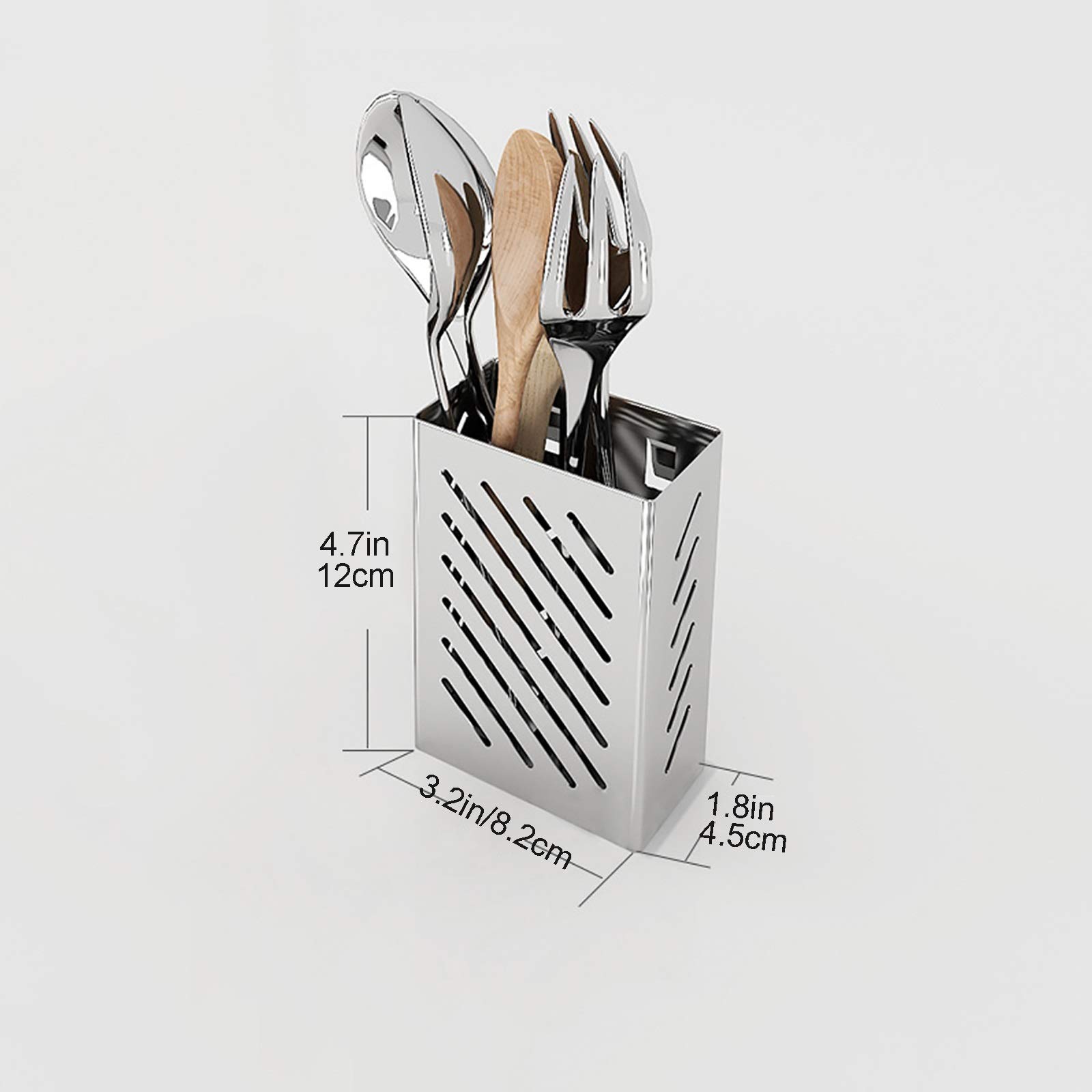 Wall Mounted Knife Block Without Knives - 304 Stainless Steel Kitchen Univesal Knife Holder with Utensil Cage - Installation without Drilling (Size : C)