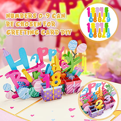 3D Pop Up Birthday Card Siumir Birthday Greeting Card with Envelope Gift Card Numbers 0-9 Personalized for Kids, Women, Men