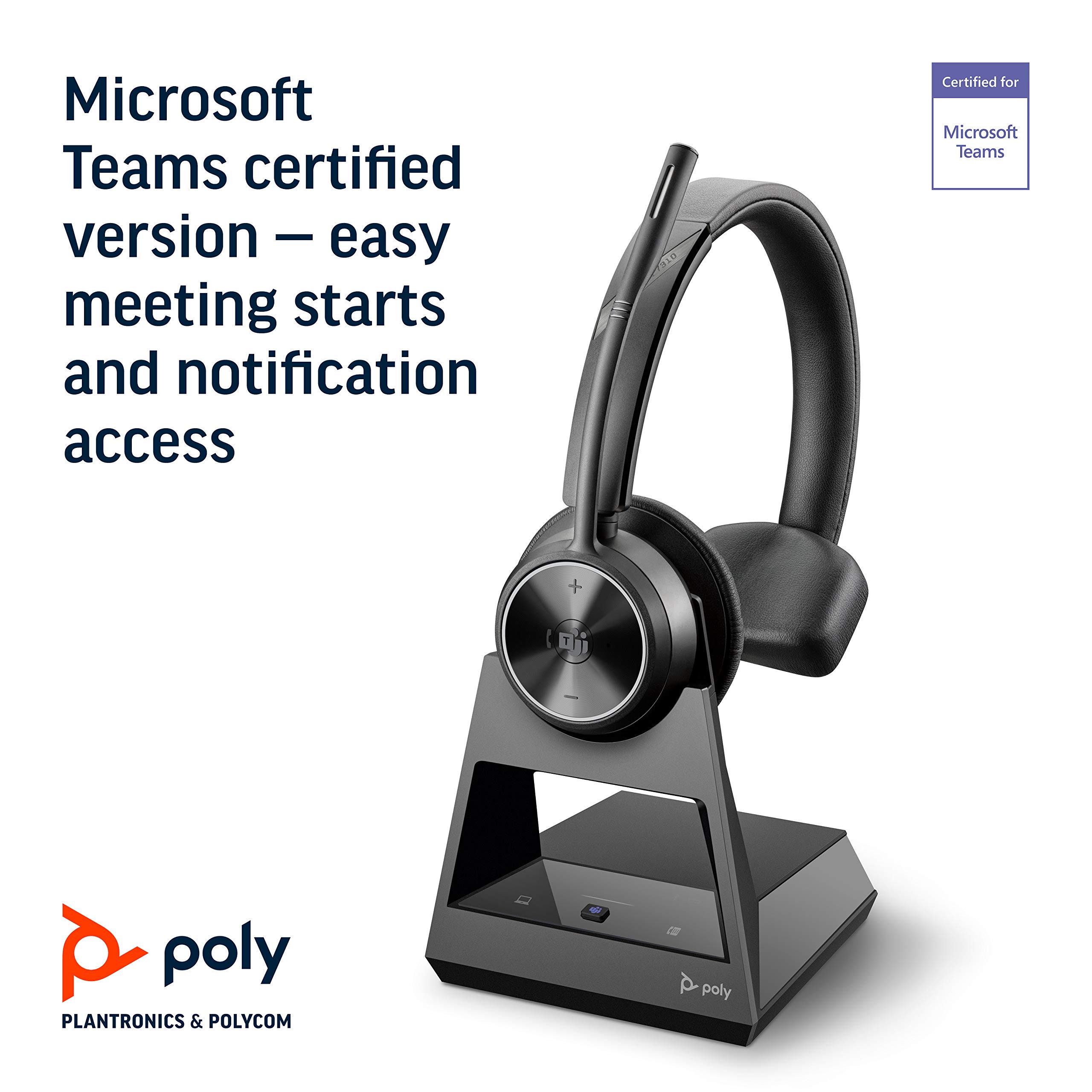 Poly Savi 7310-M Ultra-Secure Wireless DECT Headset System - Microsoft Teams Certified Version