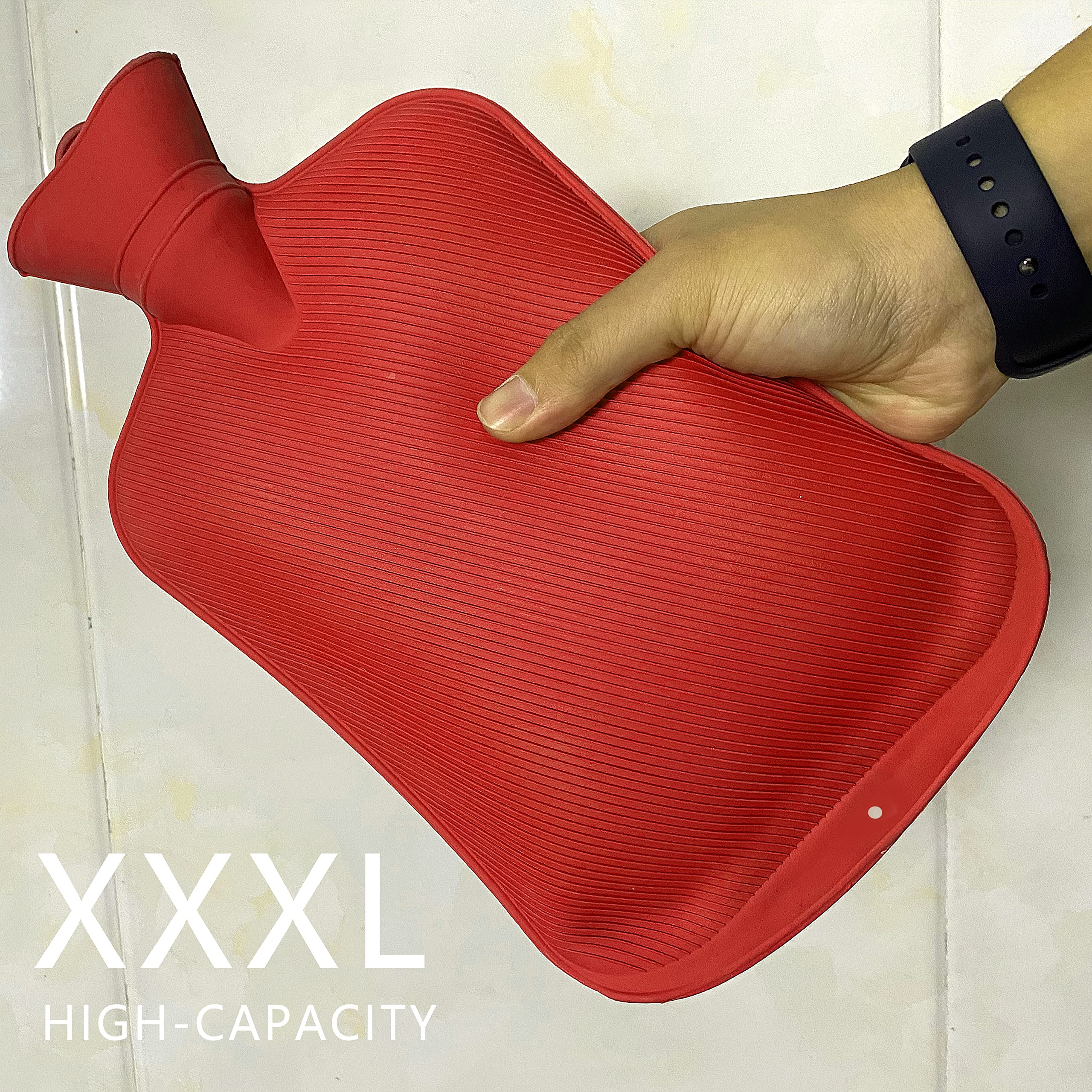 2 L Home Enema Bag Kit with 2 Enema Tips,60 inch Long Silicone Hose, Controlable Water Flow Valve, Hot-Water Bottle for Colon Cleansing Enemas(Red)