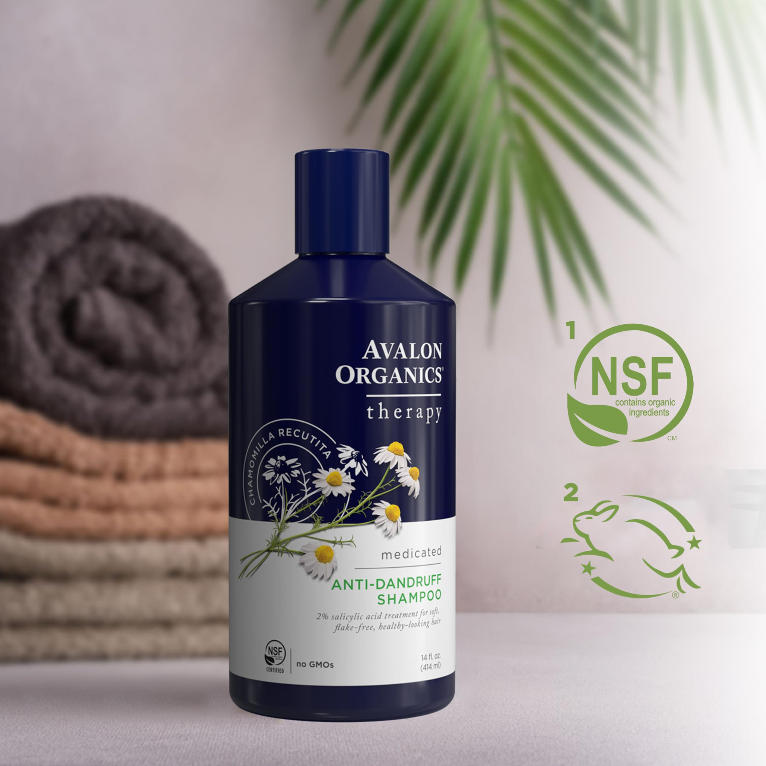 Avalon Organics Therapy Medicated Anti-Dandruff Shampoo for Soft, Flake-Free Hair, 14 Fluid Ounces