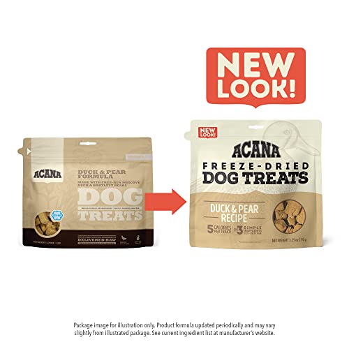 ACANA Singles Freeze Dried Dog Treats, Limited Ingredient Grain Free Duck & Pear Recipe, 3.25oz