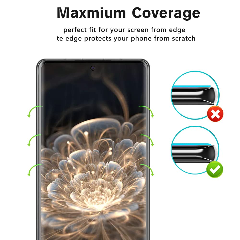 2 Pack Galaxy S23 Ultra 5G Screen Protector, HD Tempered Glass Screen Protector and Privacy Tempered Glass Protector, [9H Hardness] [3D Curved] [Anti-Privacy] For Samsung Galaxy S23 Ultra 6.8 Inch