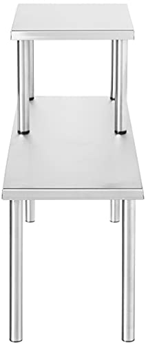 Cook N Home 2-Tier Stainless Steel Counter Storage Shelf Organizer, Rectangle