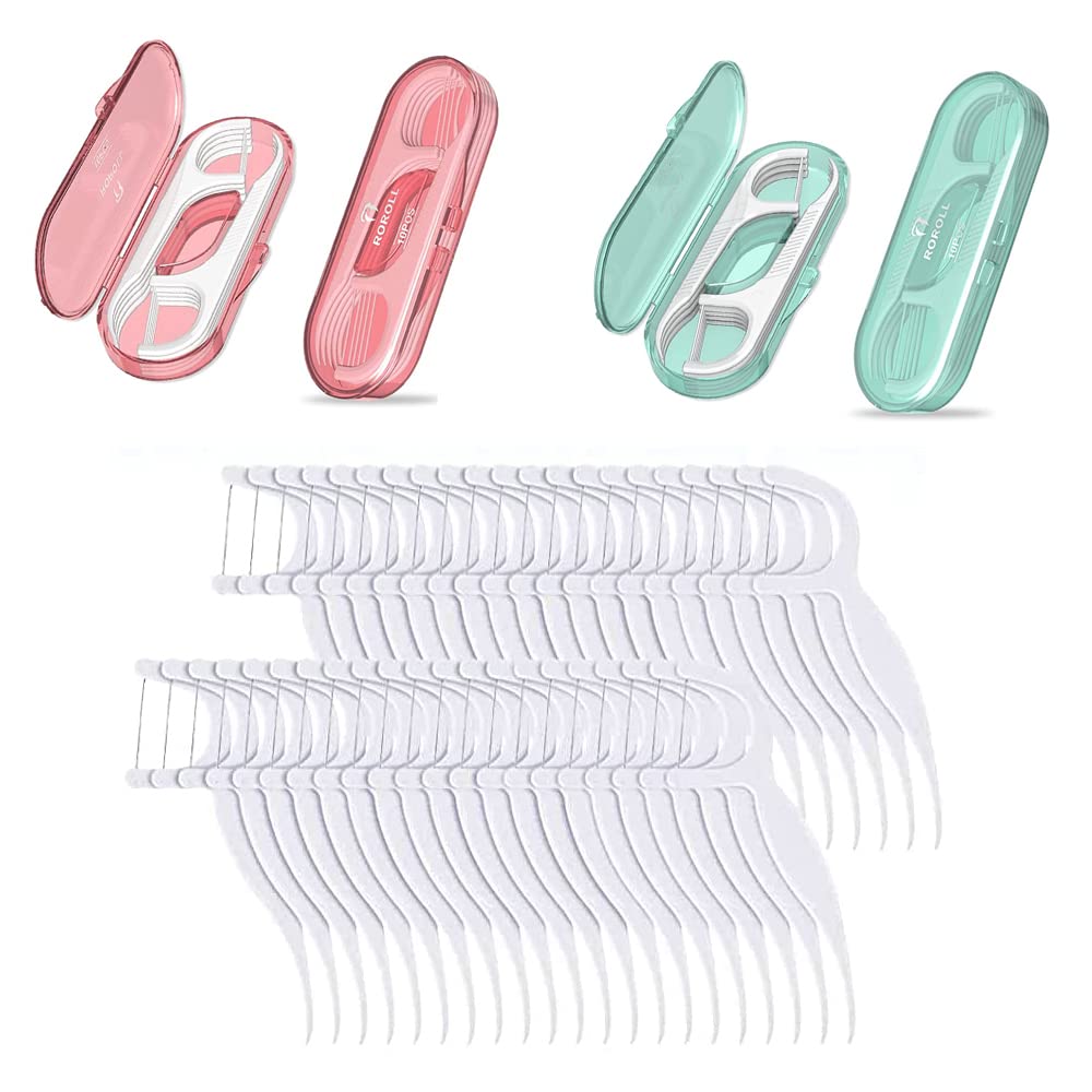 236PCS Dental Floss Picks Flosser Dispenser Dental Floss Case Travel Floss Case Toothpicks Sticks Superfine Dental Picks for Teeth Cleaning