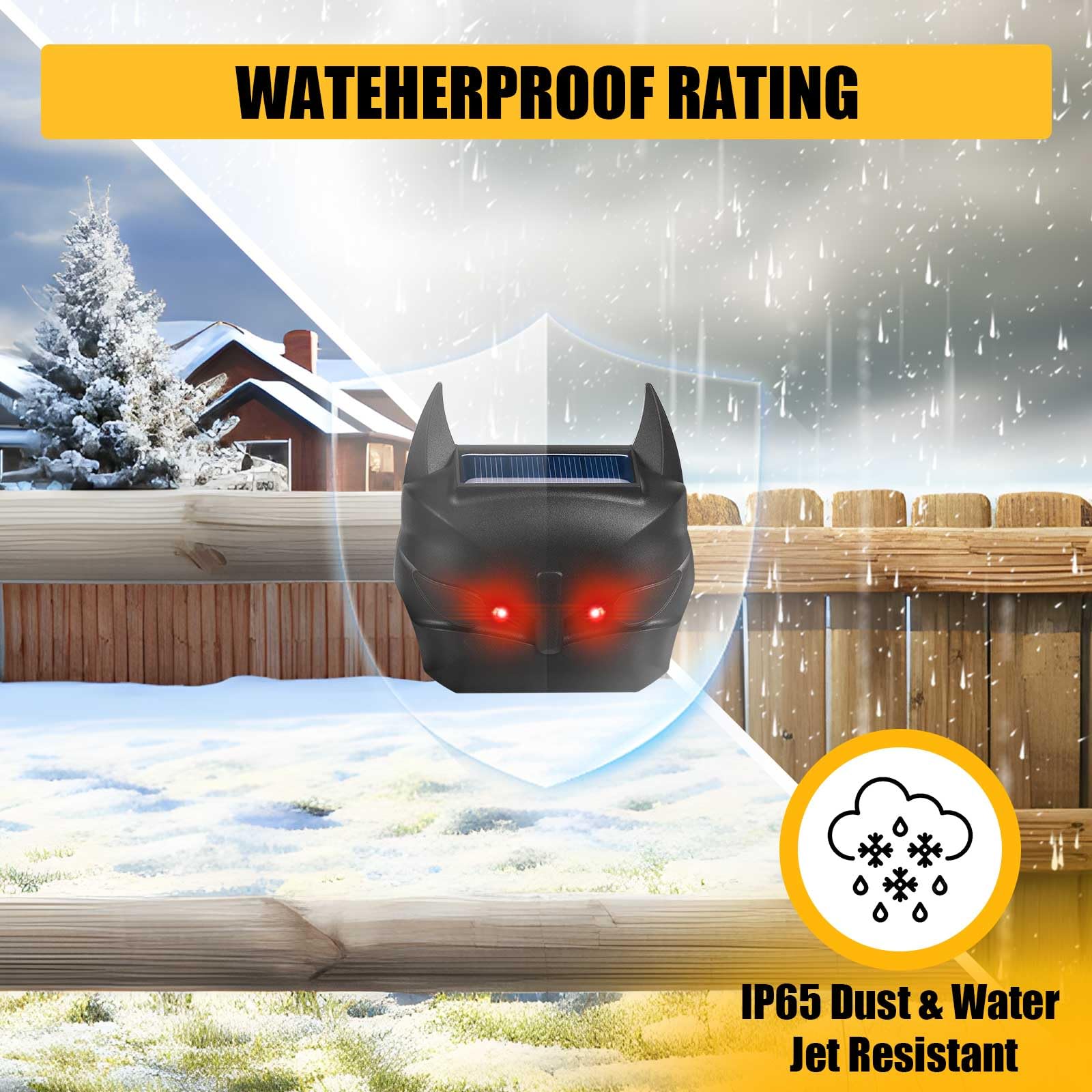 4 Pack Coyote Deterrent,Solar Nocturnal Animal Repeller Outdoor Predator Light for Chicken Coop Deer Repellent with Strobe Lights,Effective Guard Solar Predator Eyes Deterrent Lights for Raccoon Skunk