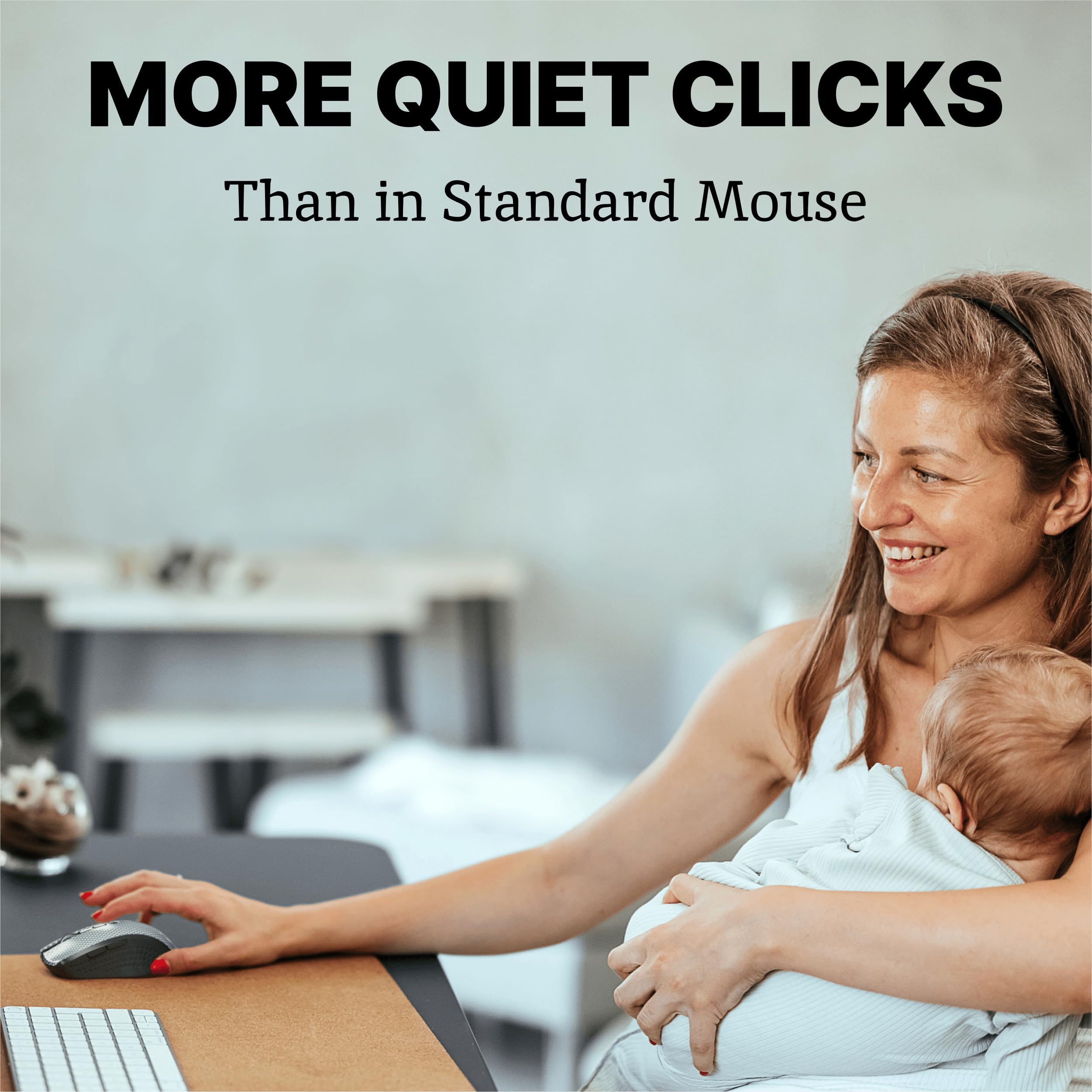 SHHHMOUSE Silent Mouse Wireless β Computer Mouse Wireless, Mouse for Laptop, Mouse USB, Mouse for Chromebook, Mouse Cordless, Mouse Inalambrico, PC Mouse, Computer Mice, Quiet Mouse