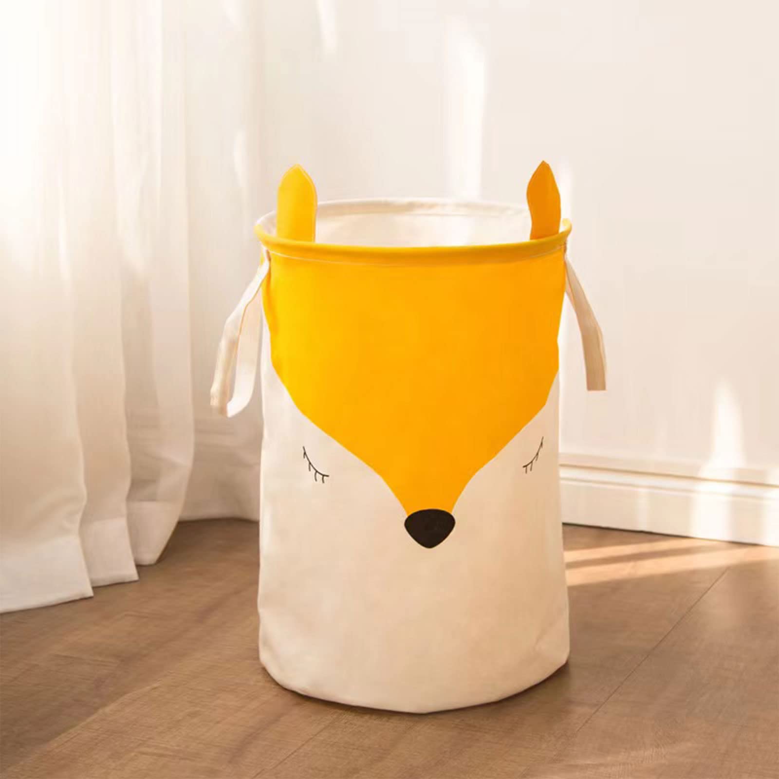 2 Packs Nursery Laundry Hamper,Fox Storage Basket,Fox Basket,Round Laundry Basket,Laundry Basket,Fox Hamper,Animal Hamper,Animal Laundry Basket,Cute Babies Laundry Basket,Decorative Laundry Baskets