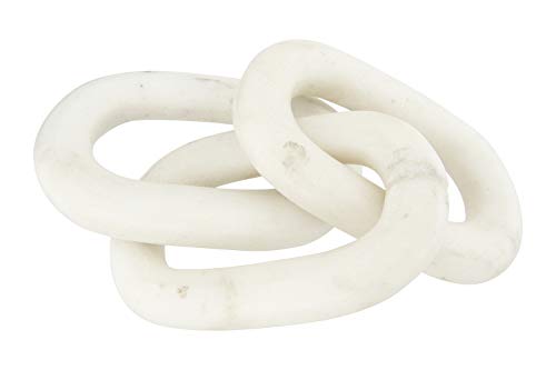 Creative Co-Op 13" L Decorative Marble Figurine Chain Link, White (AH1041)
