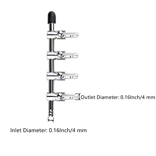 4-Way Air Flow Control Lever Valve with Airline Tubing Connector for Aquarium 2Pcs