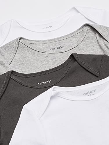 Carter's baby girls 7-pack Long Sleeve Bodysuits Shirt, White/Grey, 24 Months US