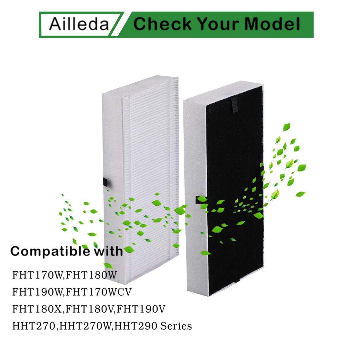 4 Pack Filter Replacement Compatible with Febreze FRF102B and Honeywell Air Purifier Filters U HRF201B, Fits Honeywell Tabletop & Tower Air Purifier HHT270W & HHT290 Series
